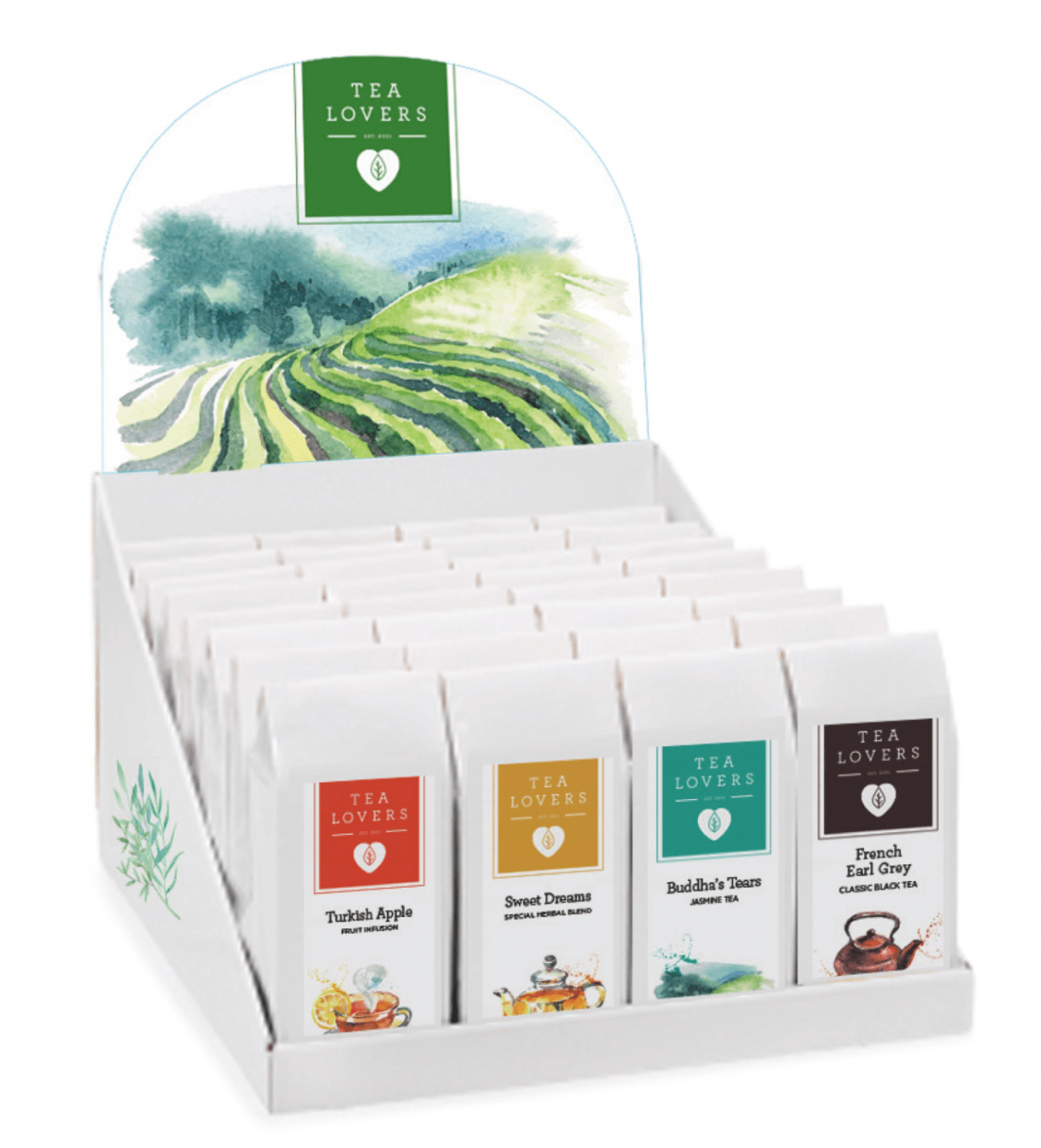 Retail Counter-Top Display Unit (Cardboard) - Tea Lovers