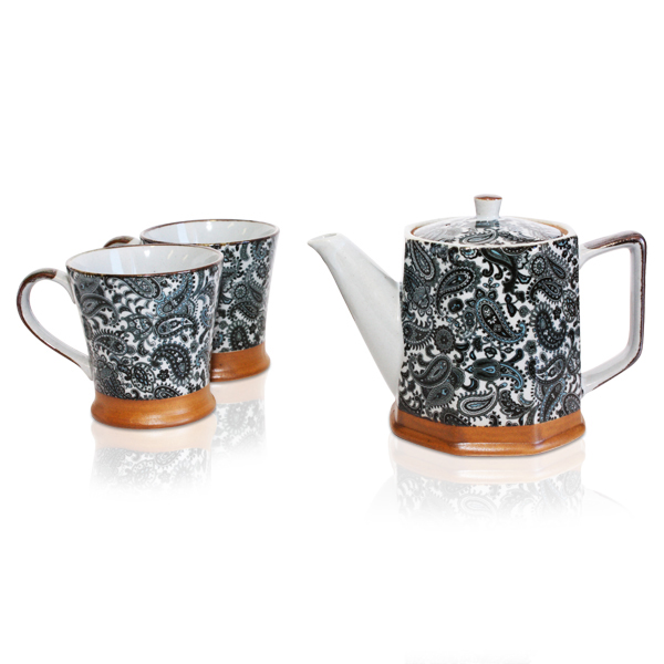 01 Paisley Teapot 2 Mug Set 500ml - Tea Lovers